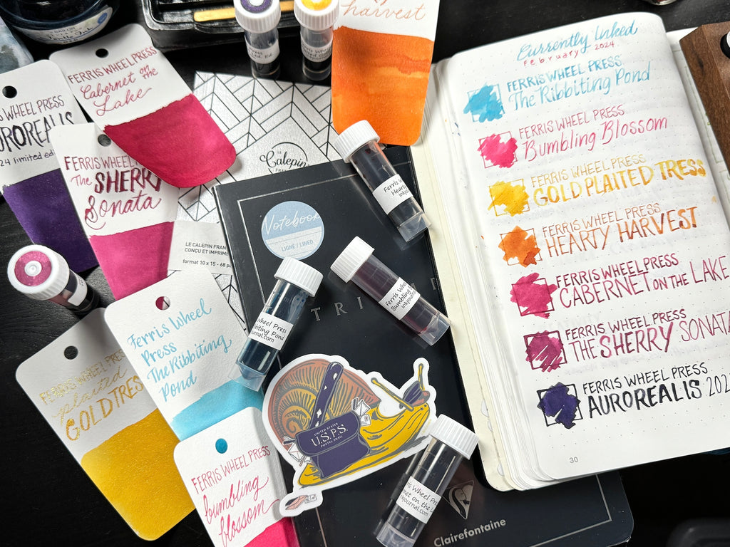 Fountain pen ink subscription box, ink samples, journals and notebooks ...