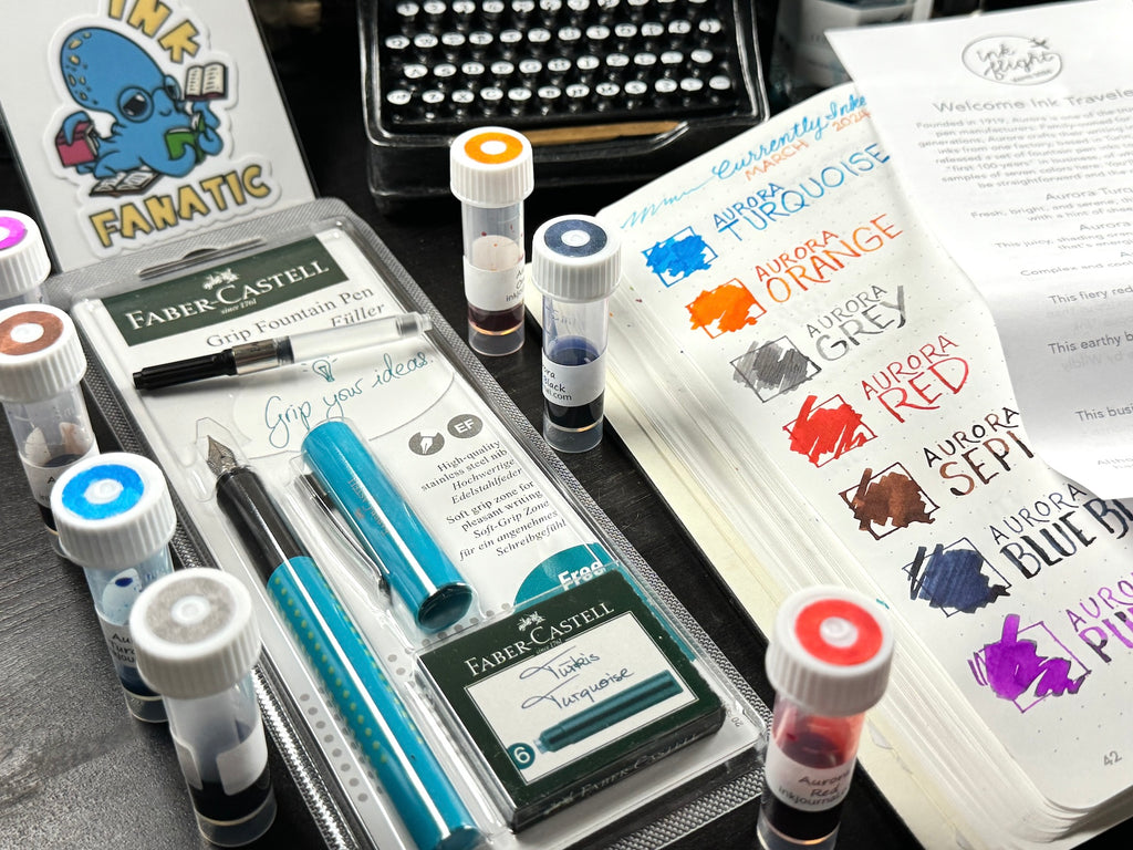 Fountain pen ink subscription box, ink samples, journals and notebooks ...