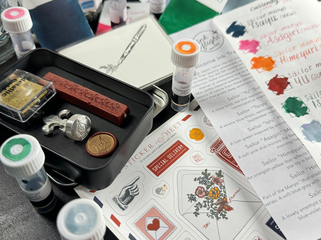 Fountain pen ink subscription box, ink samples, journals and notebooks ...