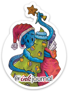 Mr. Inky the Christmas Squid Sticker – inkjournal